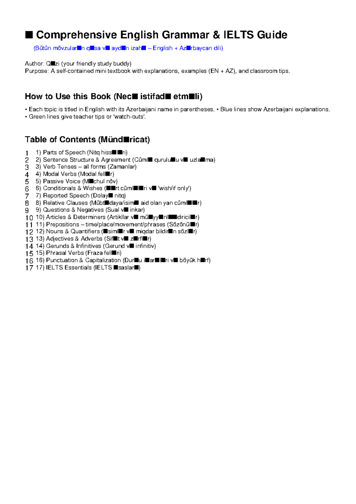 Comprehensive English Grammar Guide for IELTS (EN AZ) - Studocu