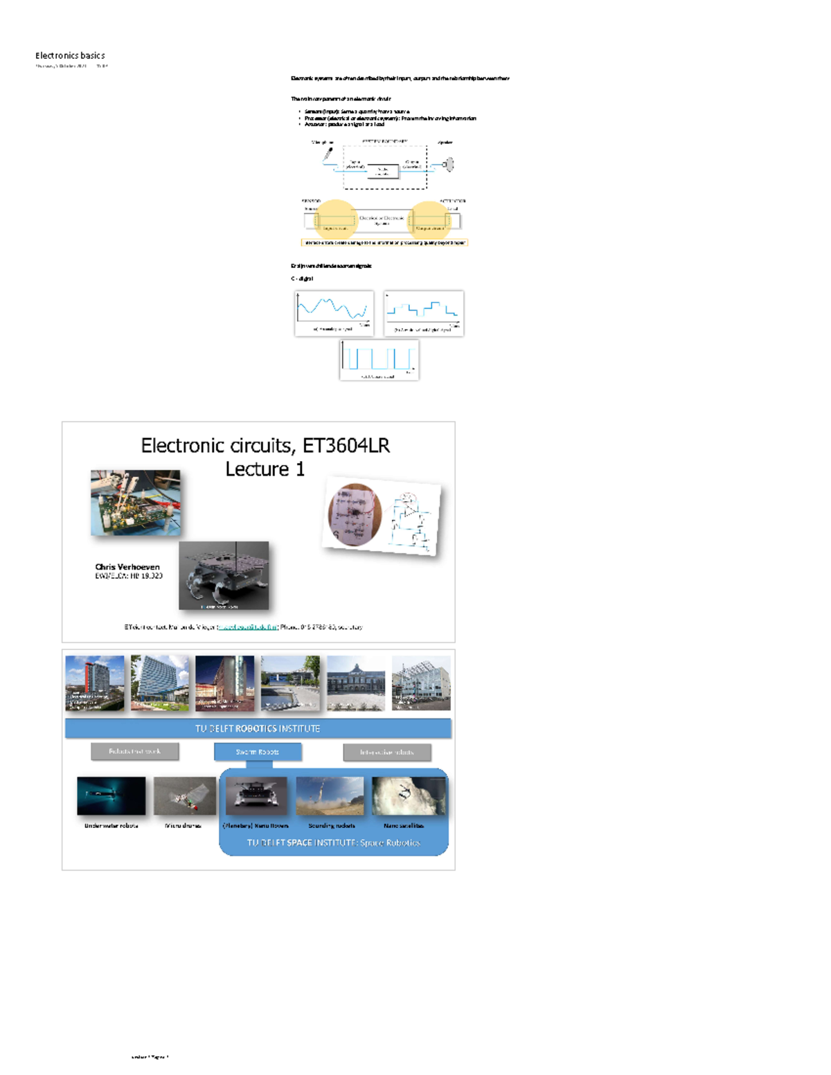 Lecture 1: Introduction to Sensors and Actuators in Electronics ...