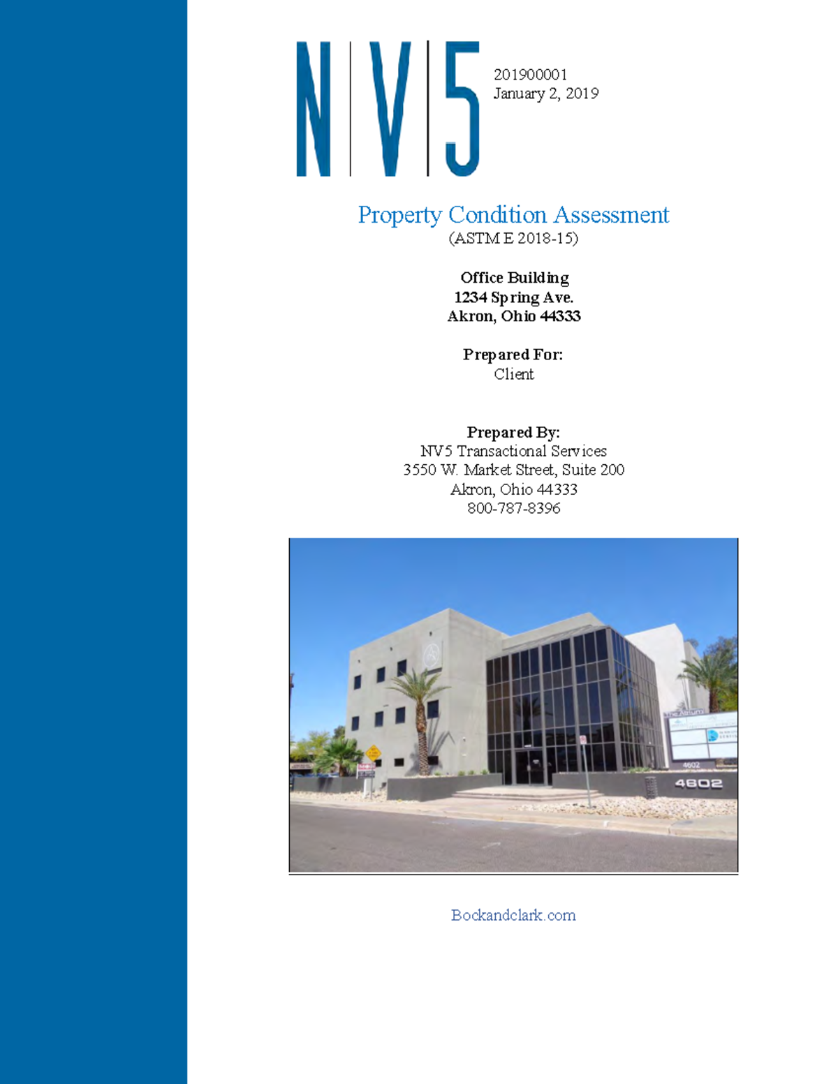 Property Condition Assessment Report Sample - NV5 Project 201900001 ...