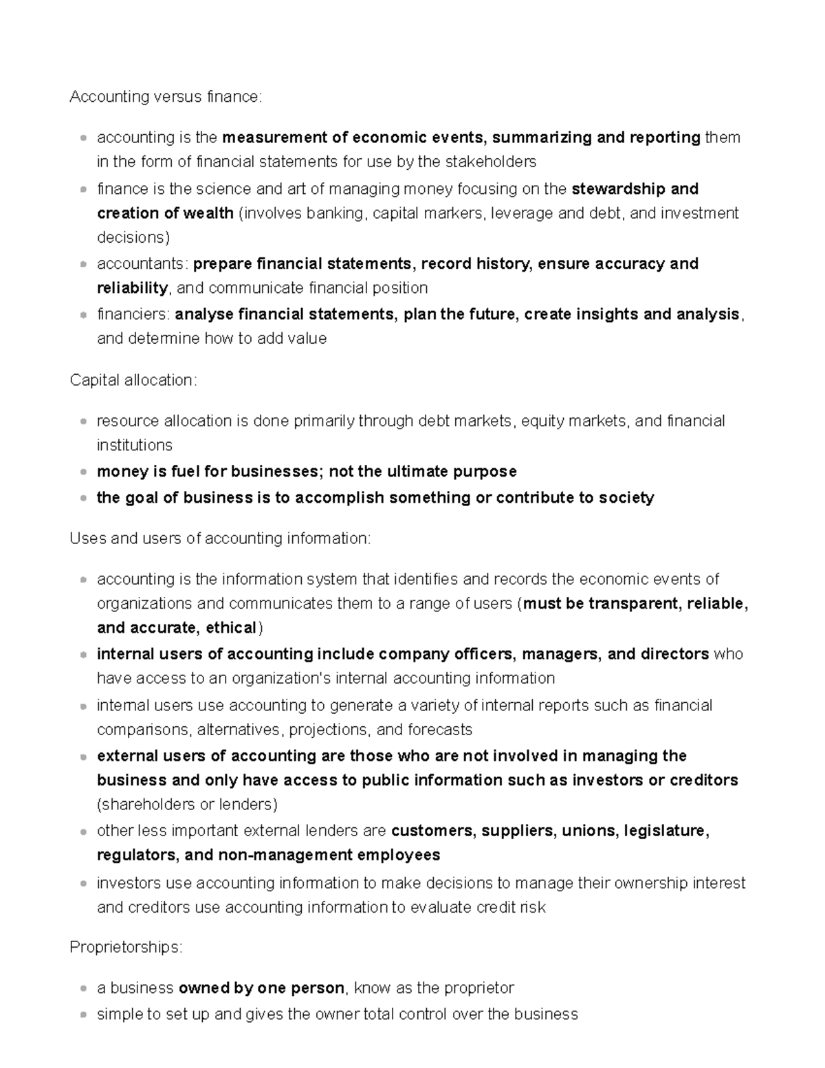 ACCT 101: Purpose and Use of Financial Statements Overview - Studocu