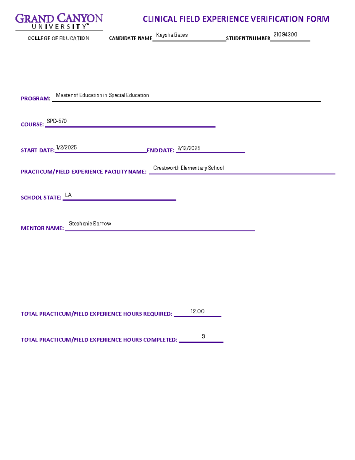 Clinical Field Experience SPD - Observations and Insights on ...