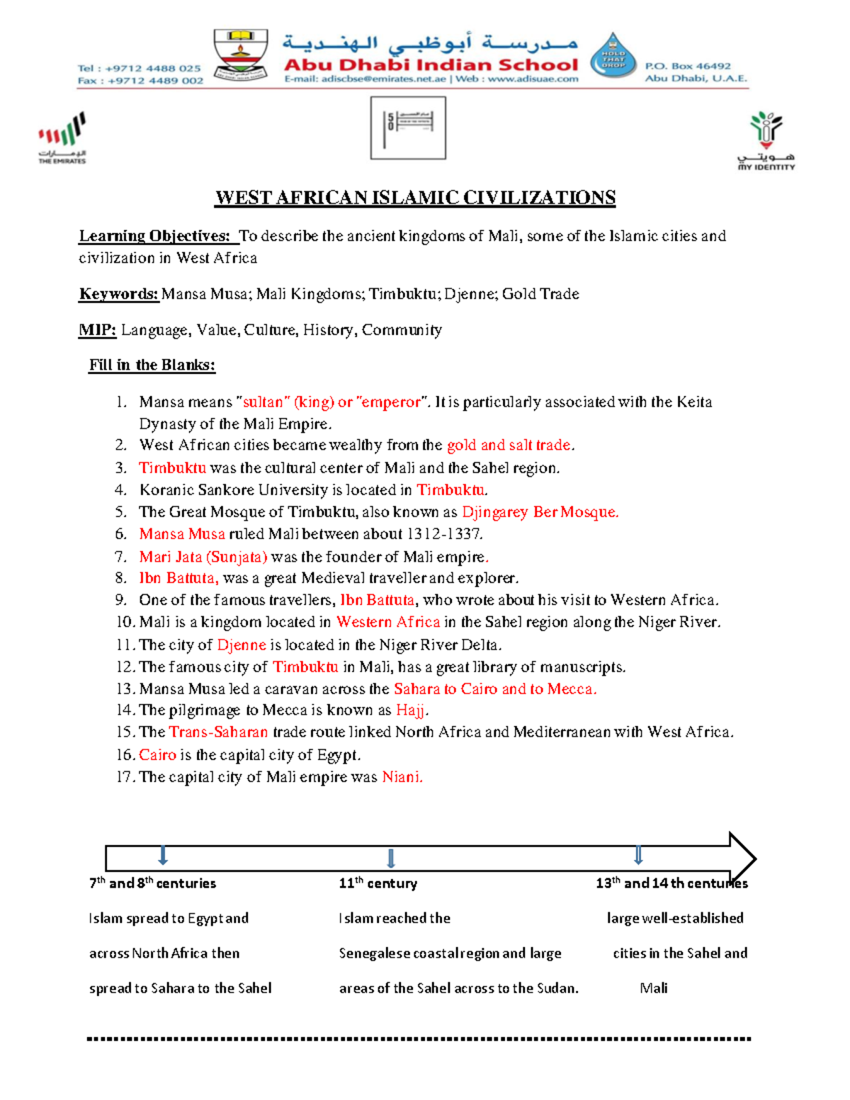 Gr.8 - Understanding West African Islamic Civilizations and their ...