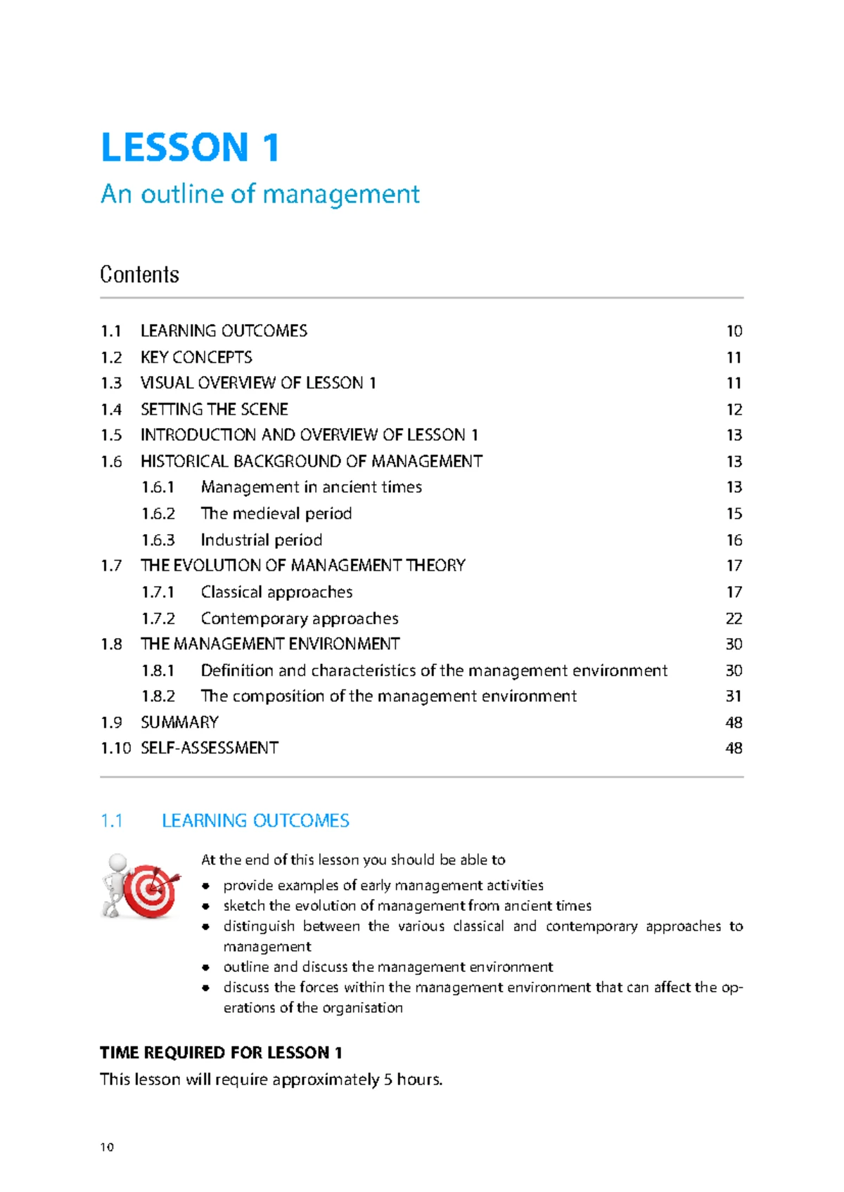 MNG1502 Lesson 1 - LESSON 1 An outline of managementLESSON Contents 1 ...