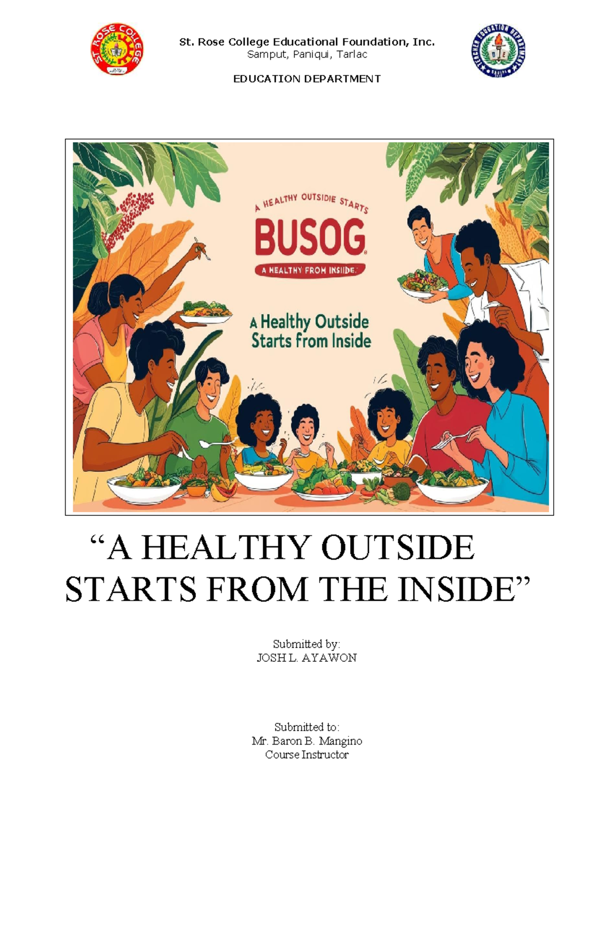 Community Meal Program Proposal for Child Nutrition Improvement (EDU ...