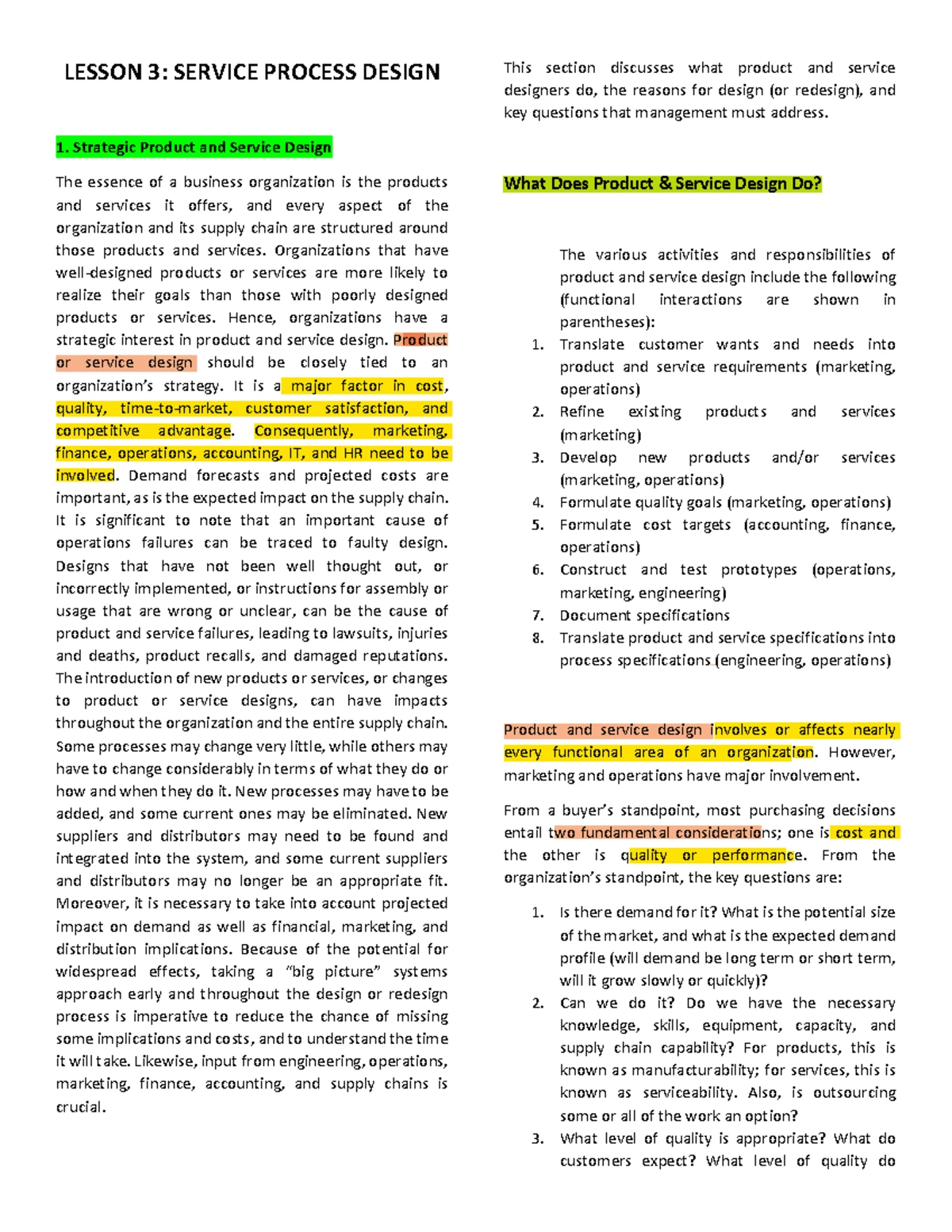OPM 101: Comprehensive Operations Management Review Notes - Studocu