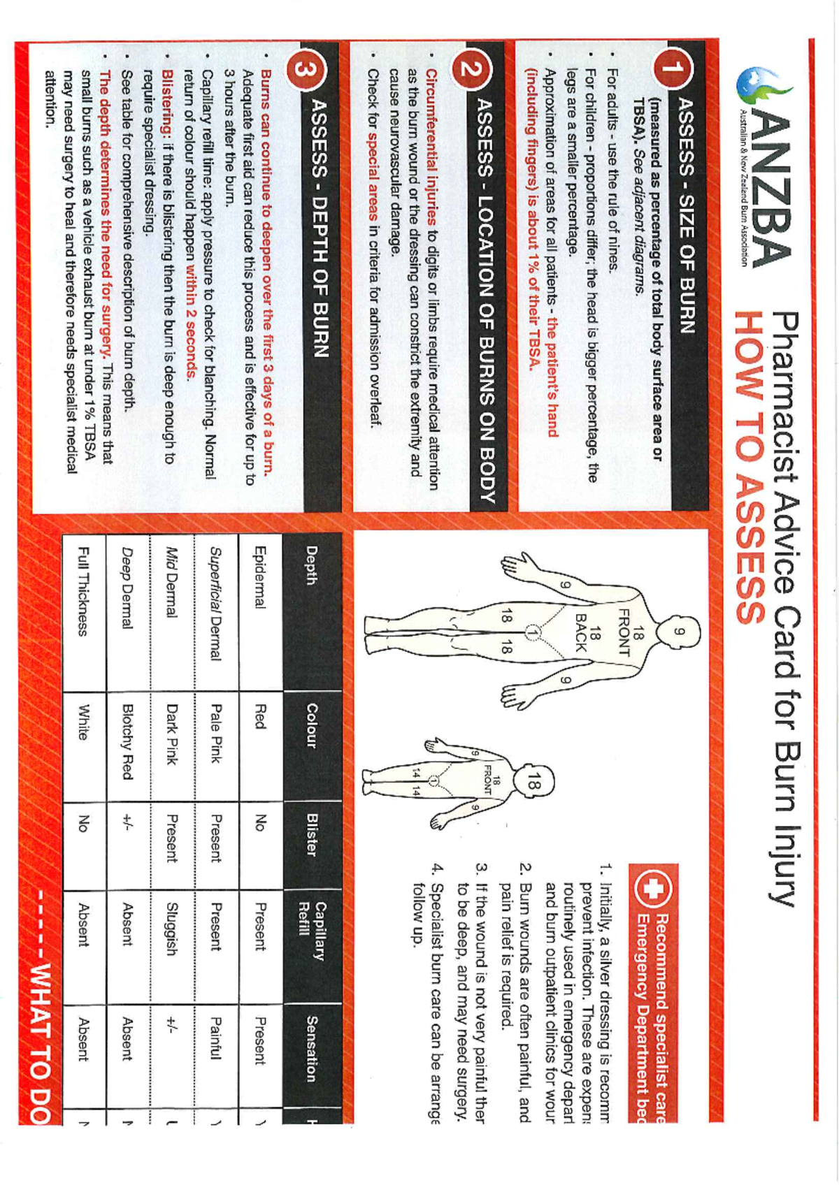 ANZBA Burns Protocol: Assessment and Management Guidelines - Studocu