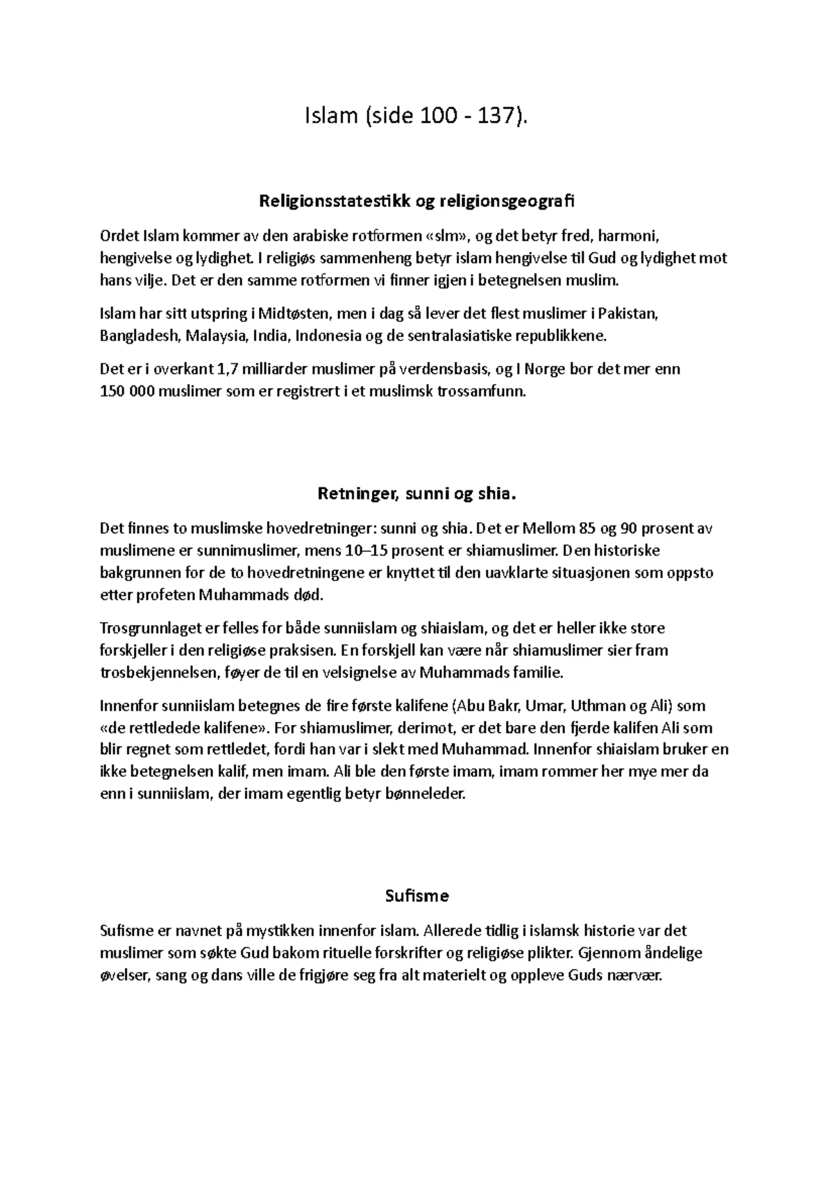 Sammendrag Kap. 1 - 1 – Hva er religion Religionsdefinisjoner Funksjonelle definisjoner ...