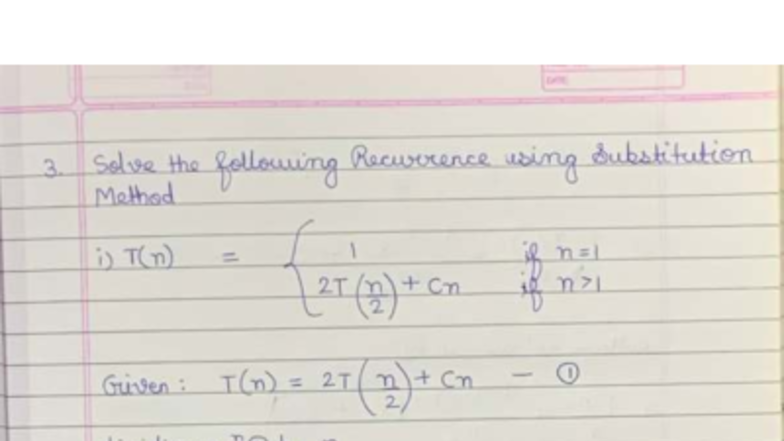 AOA QB - Analysis of Algorithms Recurrence Relations & Sorting Methods - Studocu