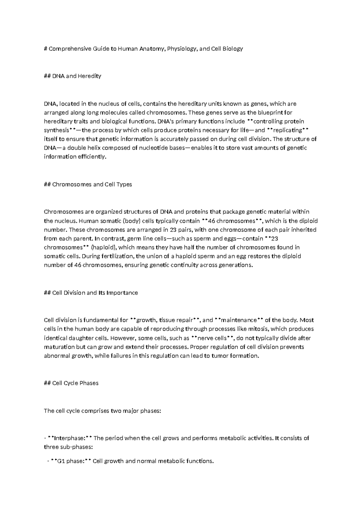 Comprehensive Guide to Human Anatomy & Physiology (Lecture 4) - Studocu