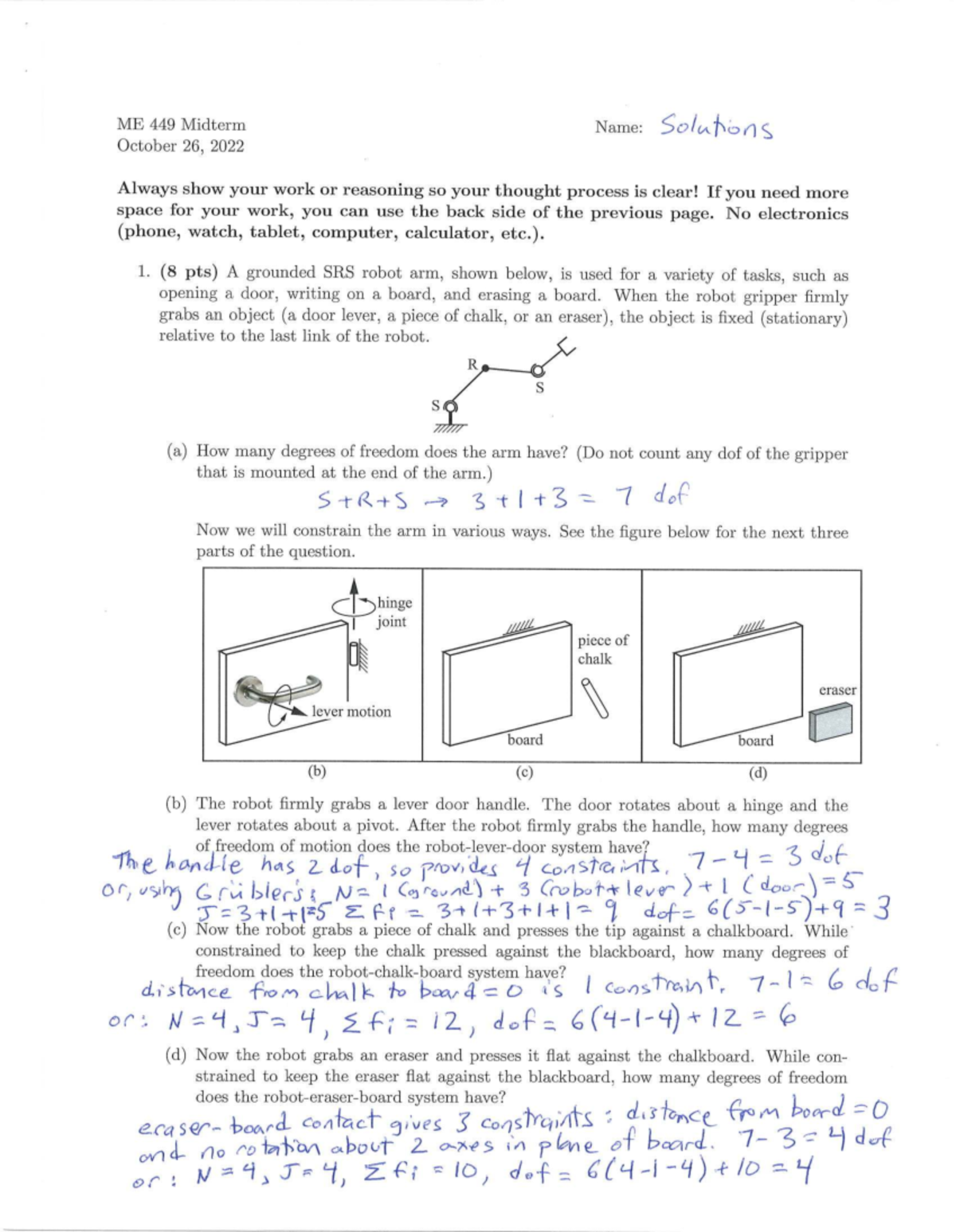 ME 449 Midterm 2022 Solutions with Detailed Explanations - Studocu
