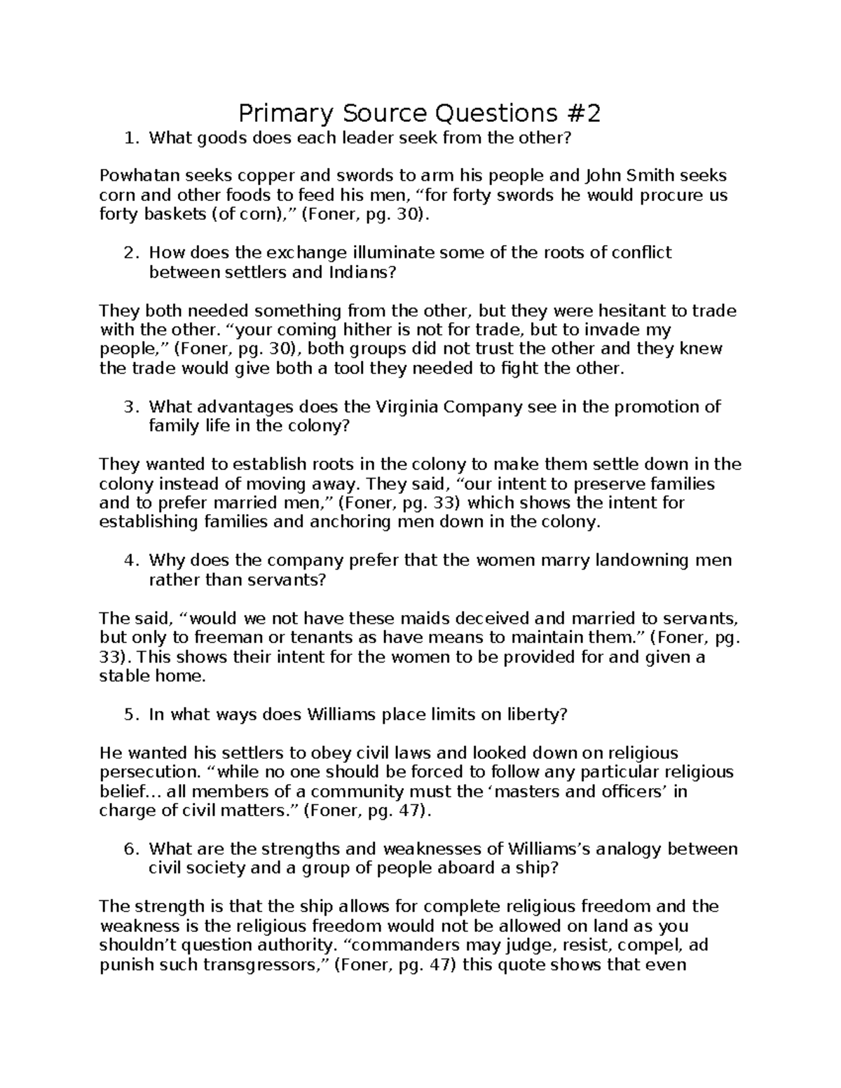Primary Source Questions #2 - What goods does each leader seek from the ...