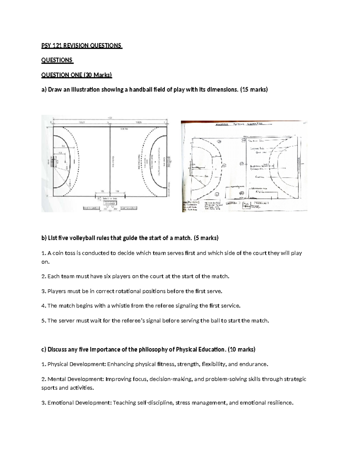 PSY 121 - Revision QUIZ - Key Concepts in Physical Education Tasks ...