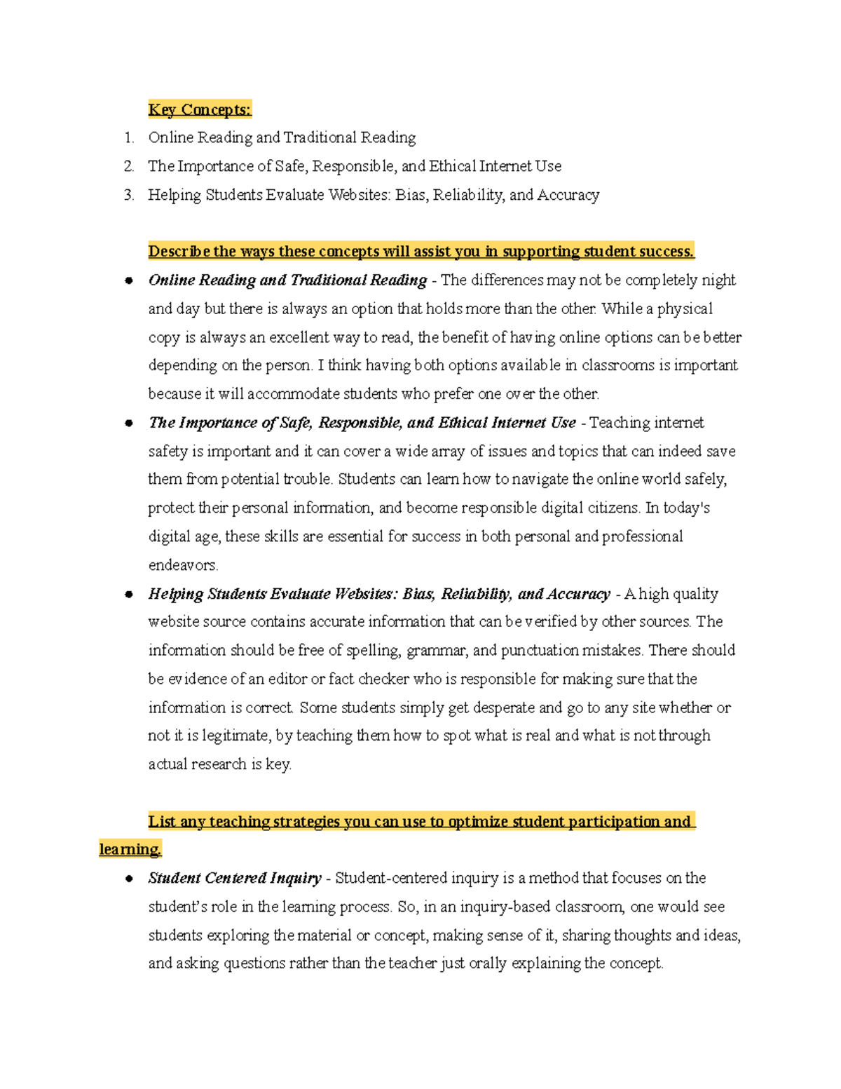 Key Concepts on Student Success and Learning Strategies: 4 - Studocu