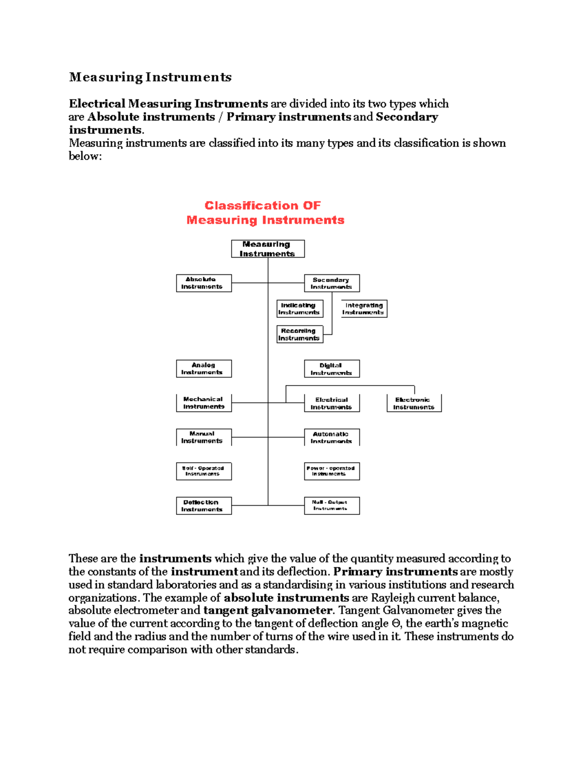 Primary and Secondary Instruments: An Overview of Electrical Measuring ...