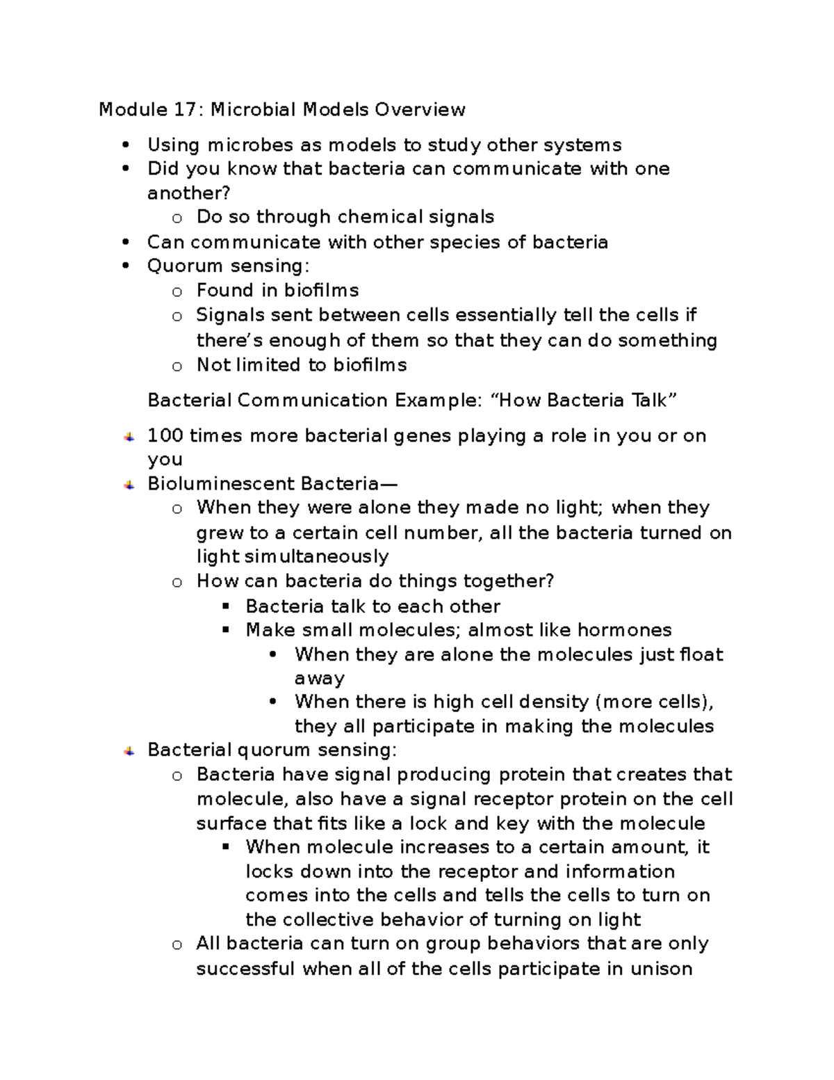 Module 17: Microbial Models - Module 17: Microbial Models Overview ...