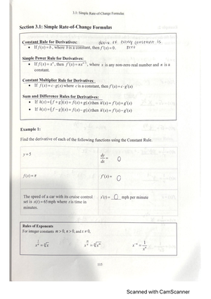 Edfinity MATH 101 Final Exam notes on the chain rule and derivatives ...