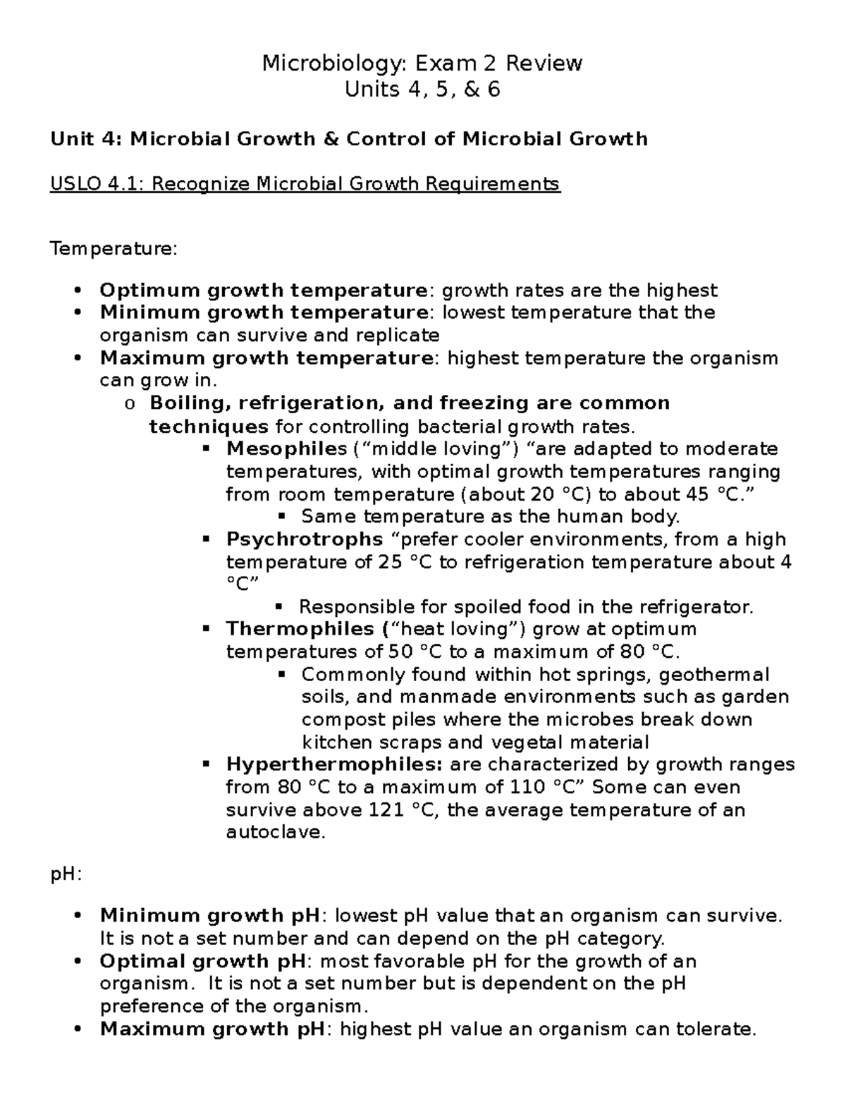 Micro Exam 2 Review - N/A - Microbiology: Exam 2 Review Units 4, 5, & 6 ...