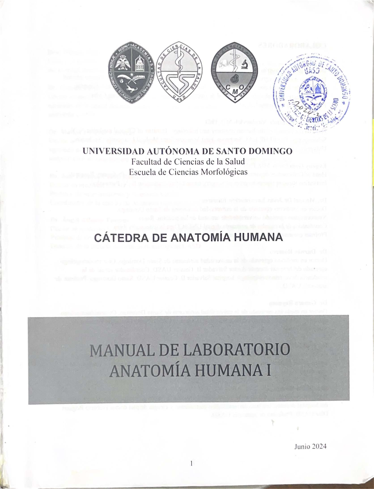 Lab anatomia - Manual - CIENCIAS M UNIVERSIDAD AUTÓNOMA DE SANTO ...