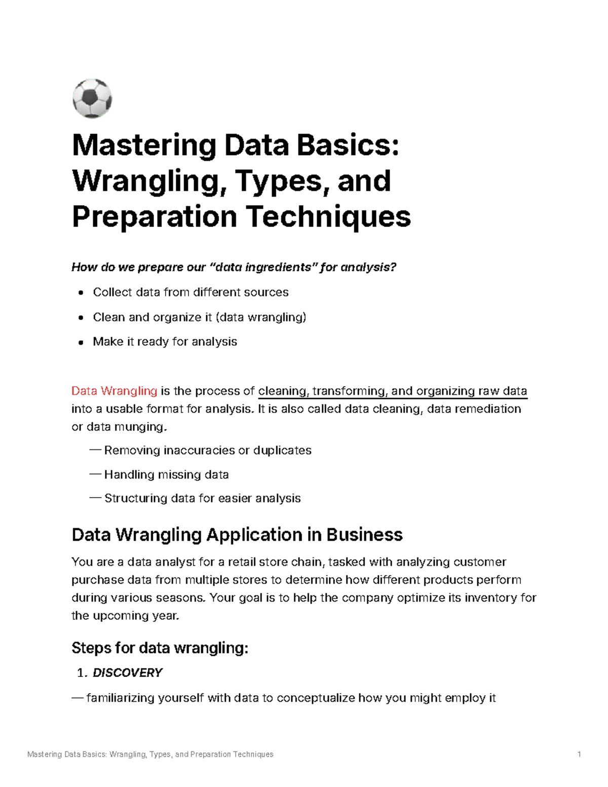 Mastering Data Basics: Wrangling Techniques for Analysis and ...