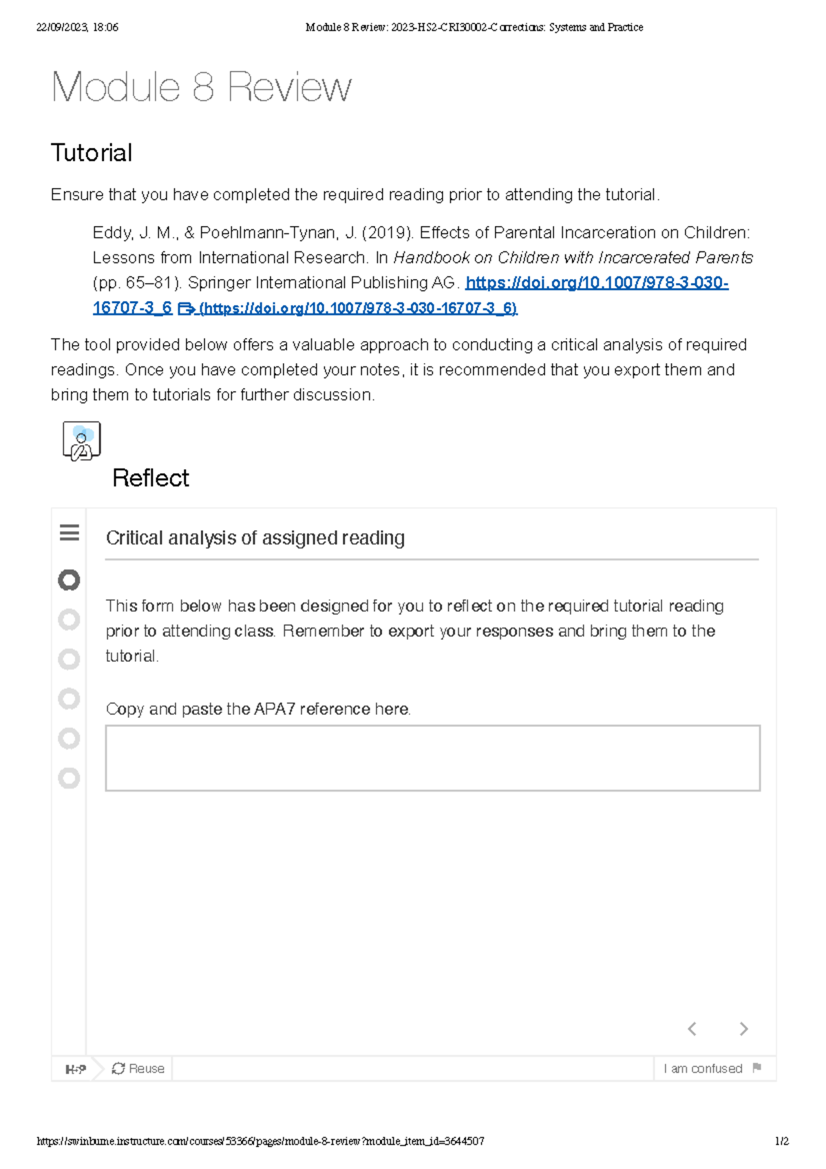 Module 8 Review: 2023-HS2-CRI30002-Corrections Systems & Practice - Studocu