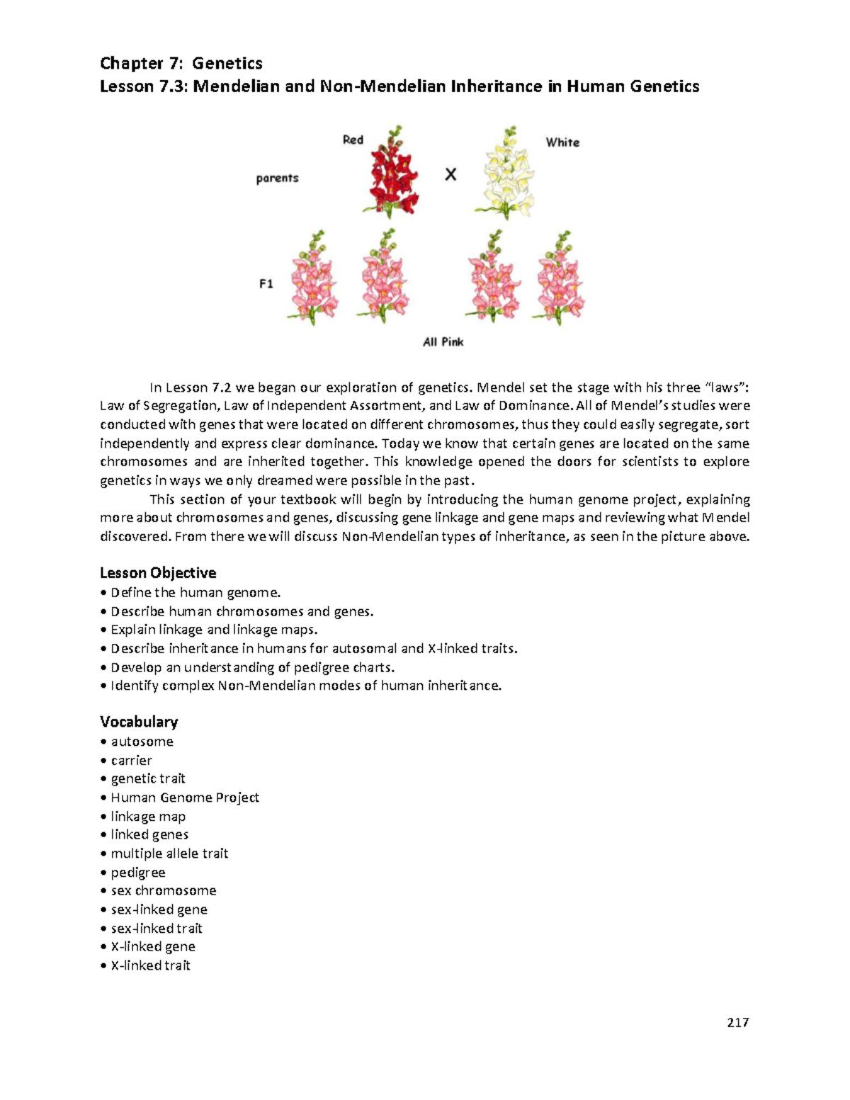 7 3 Mendelian and Non Mendelian Inheritance in Human Genetics - Mendel ...