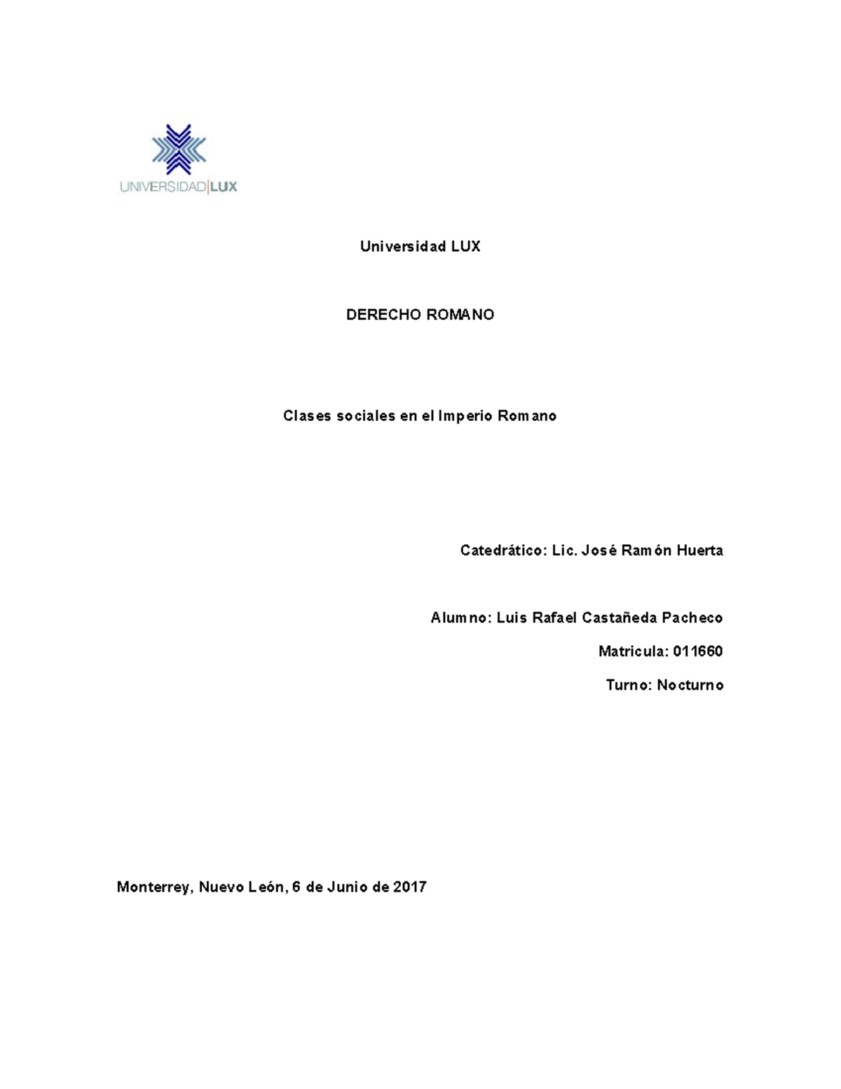 Clases Sociales en el Imperio Romano - Derecho Romano (Código) - Studocu