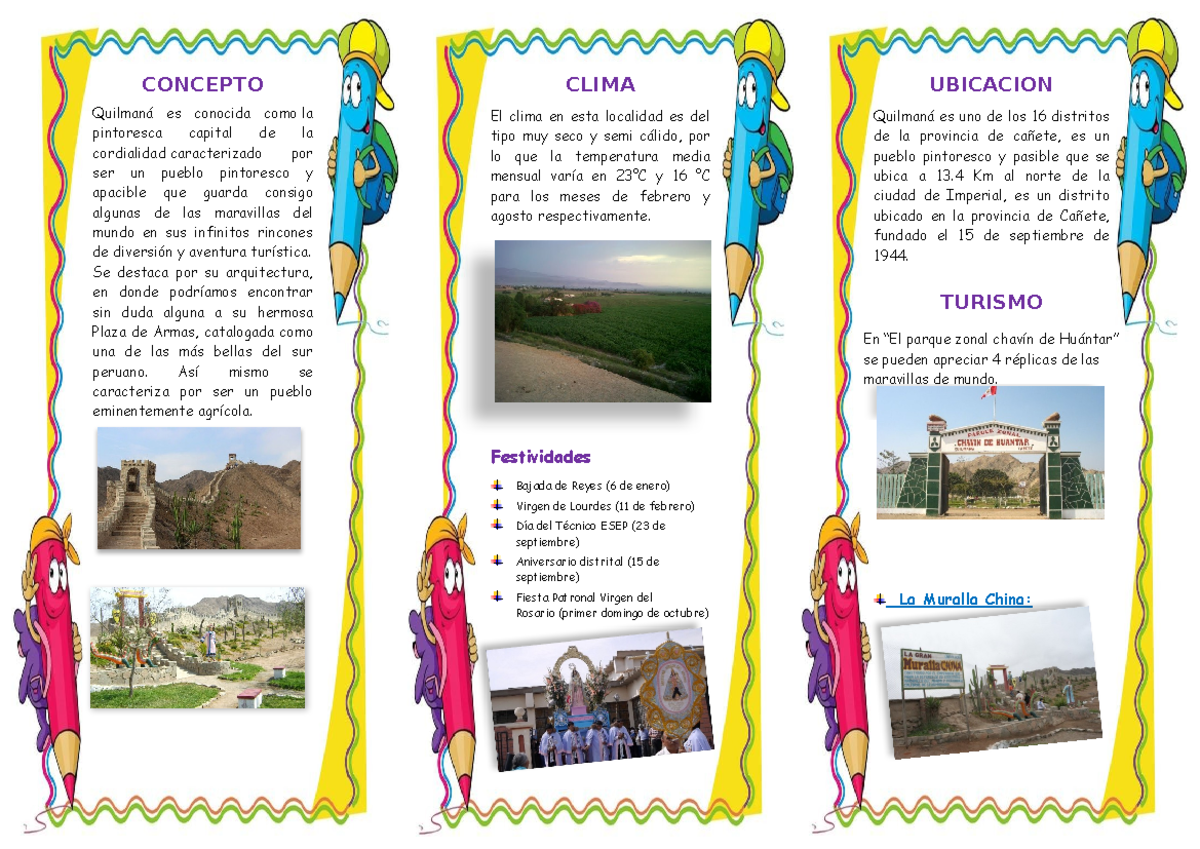 413793809 Triptico sobre Quilmaná: Cultura y Turismo - Studocu