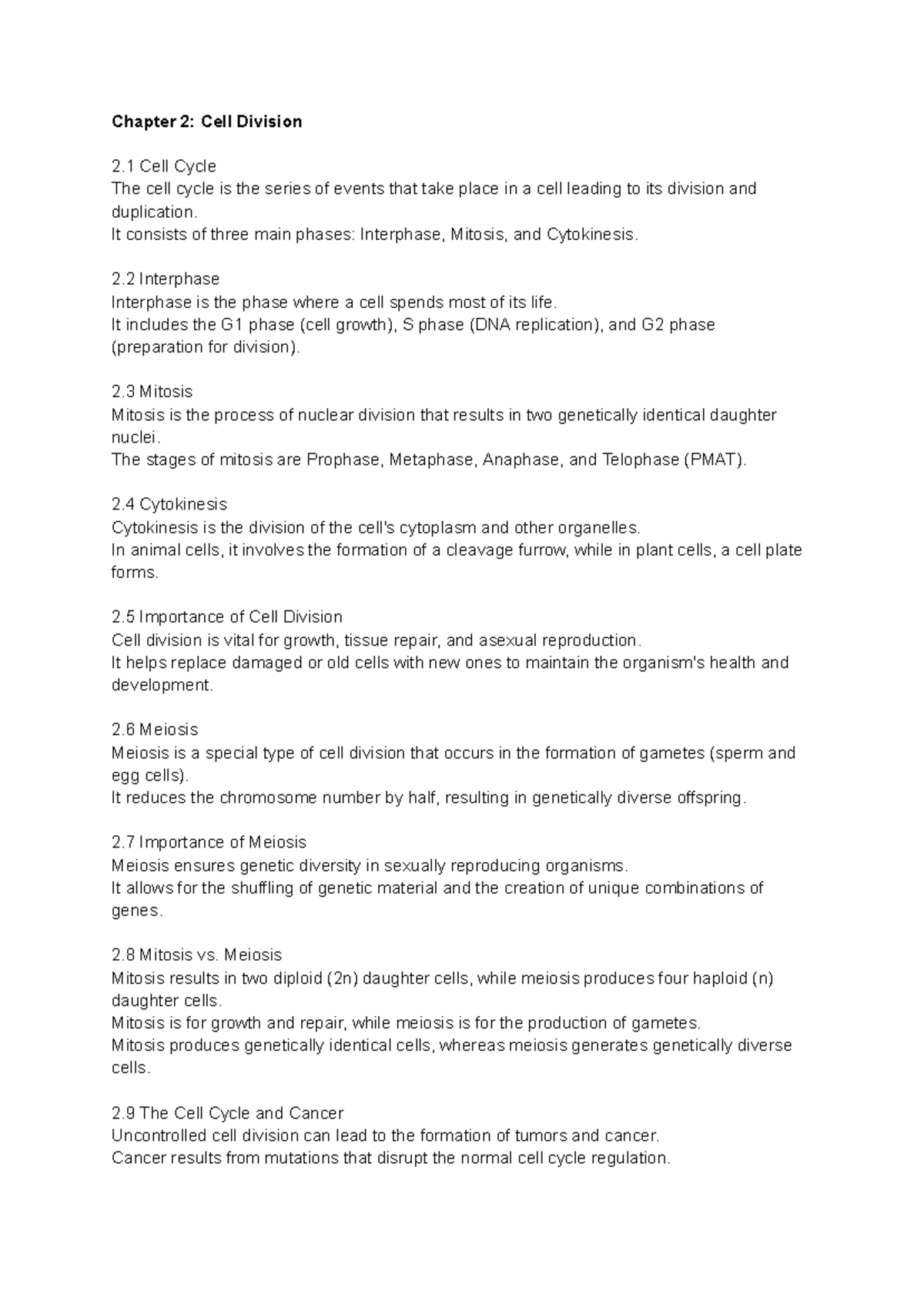 Chapter 2 cell division gcse biology - Chapter 2: Cell Division 2 Cell ...