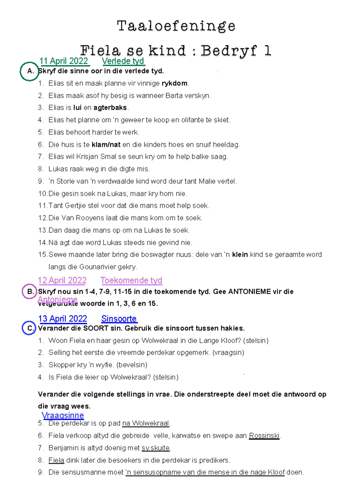 Gedigte Workbook - LITERÊRE ASPEKTE TERM DEFINISIE ENGLISH Alliterasie ...