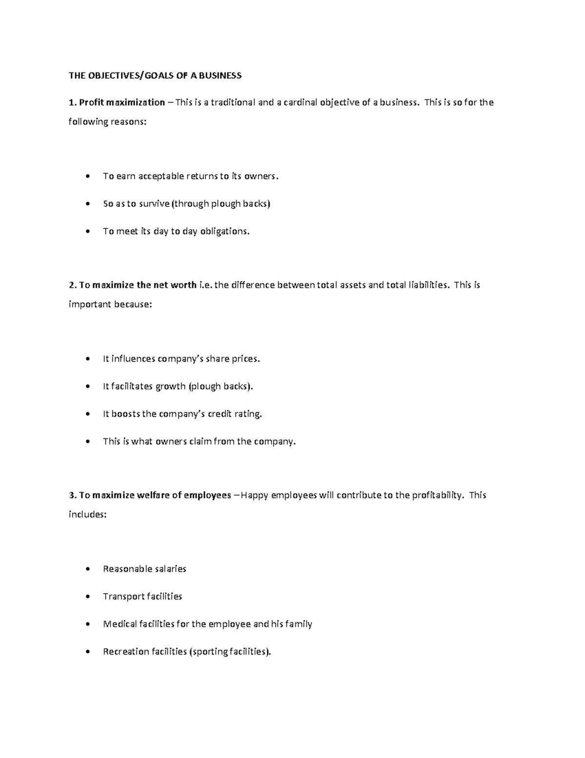 THE Objectives of a Business & Agency Theory Analysis - Studocu