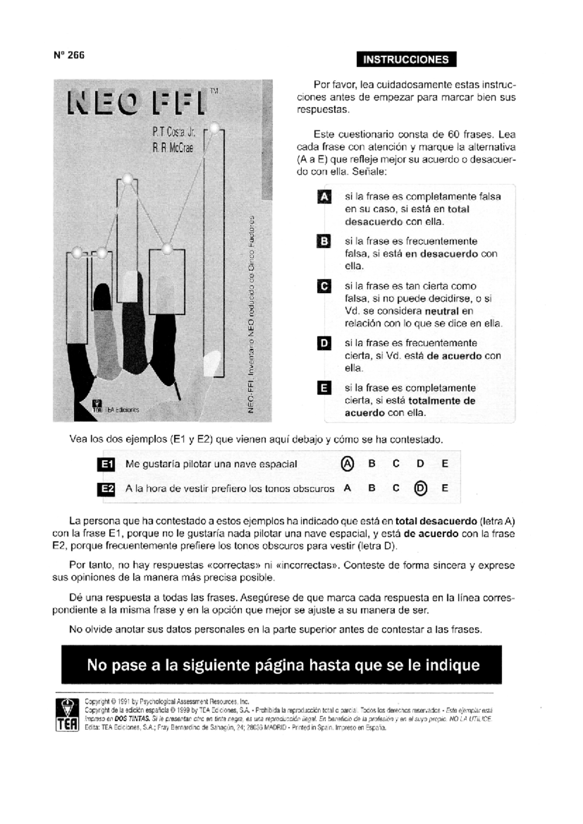 Test NEO-FFI - Test NEO FFI - RODEE CON UN CIRCULO LA ALTERNATIVA (A a ...