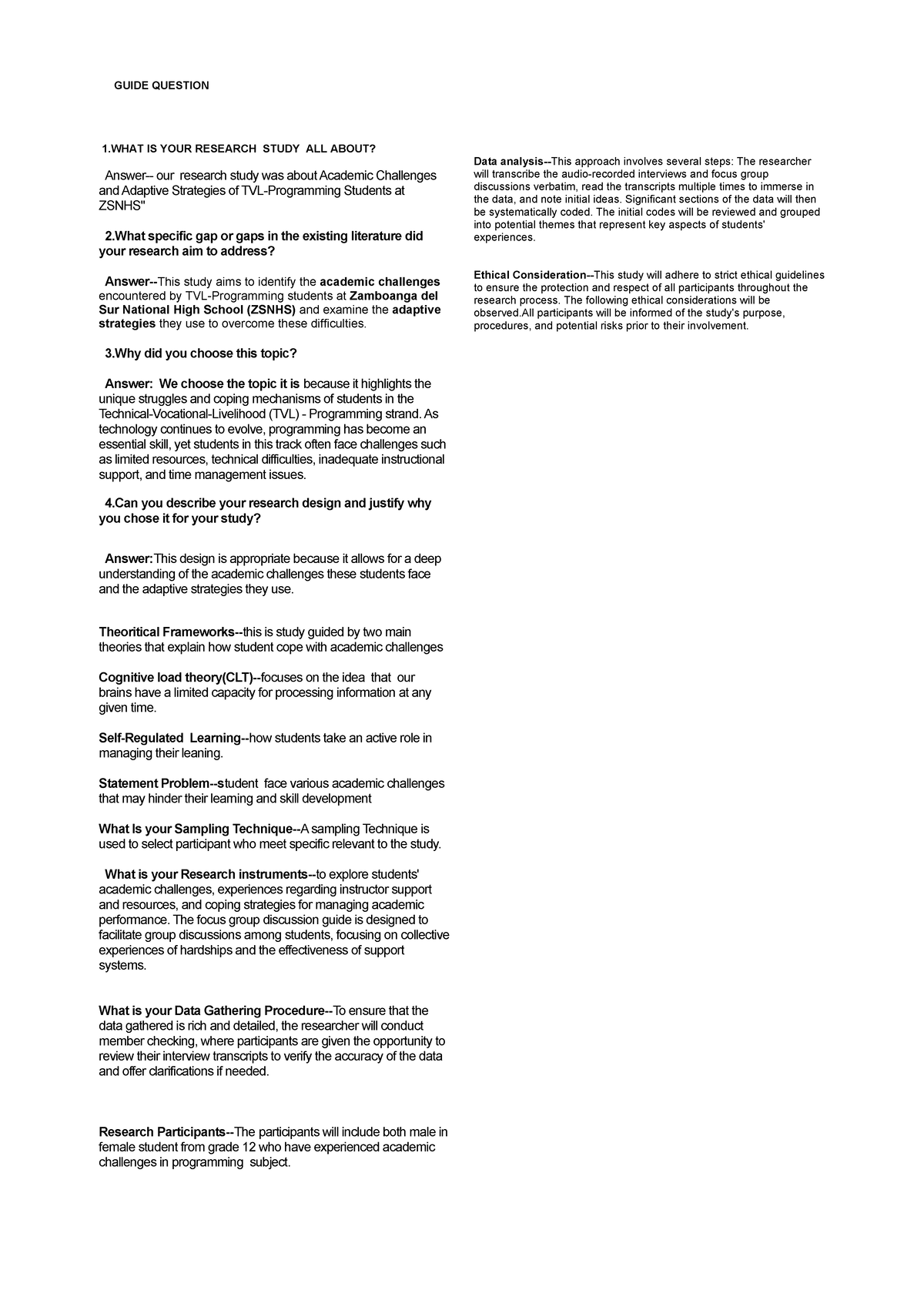 Research- Guide- Question - GUIDE QUESTION 1 IS YOUR RESEARCH STUDY ALL ...