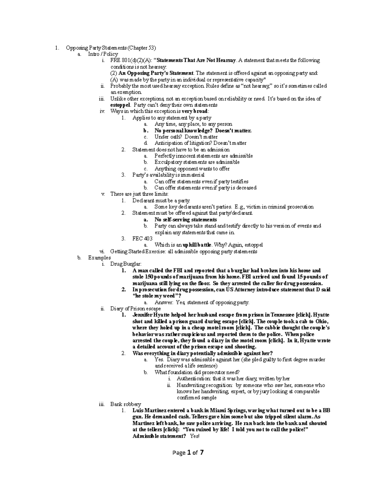 Chapter 53: Opposing Party Statements - Understanding Exceptions to ...