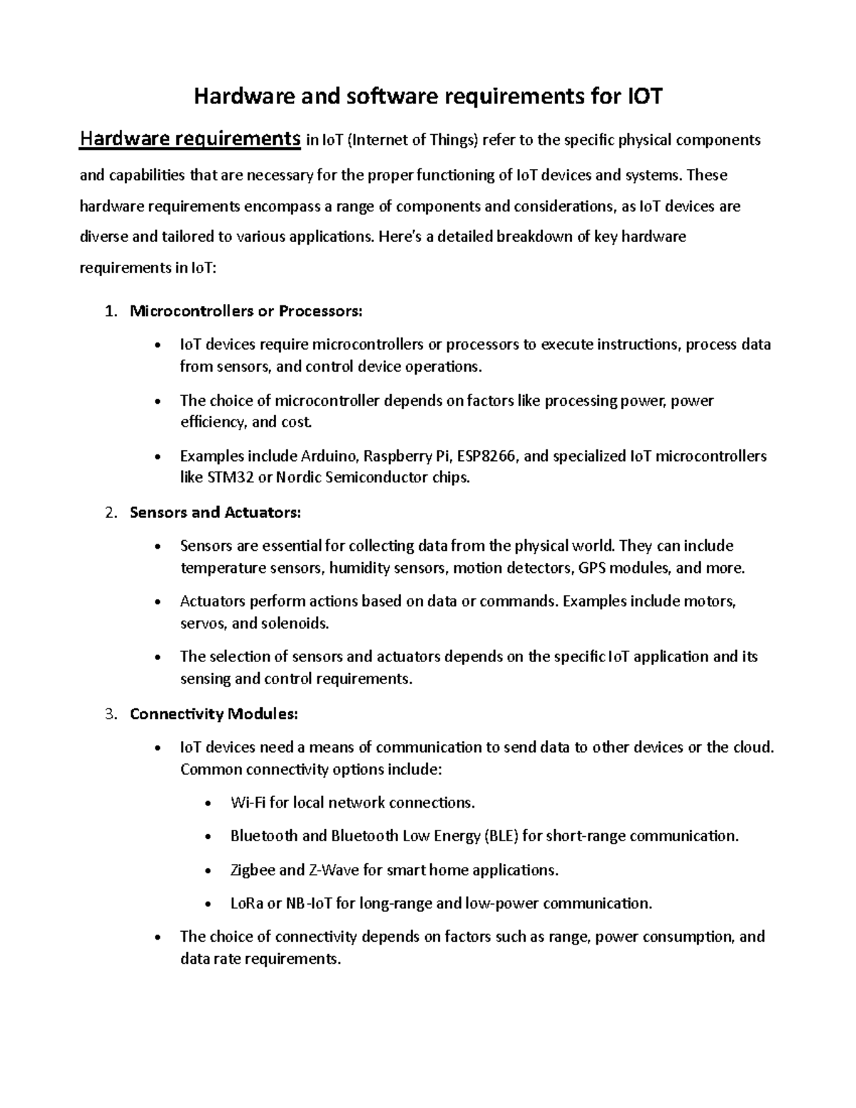 IoT Hardware & Software Requirements Overview: Comprehensive Guide ...