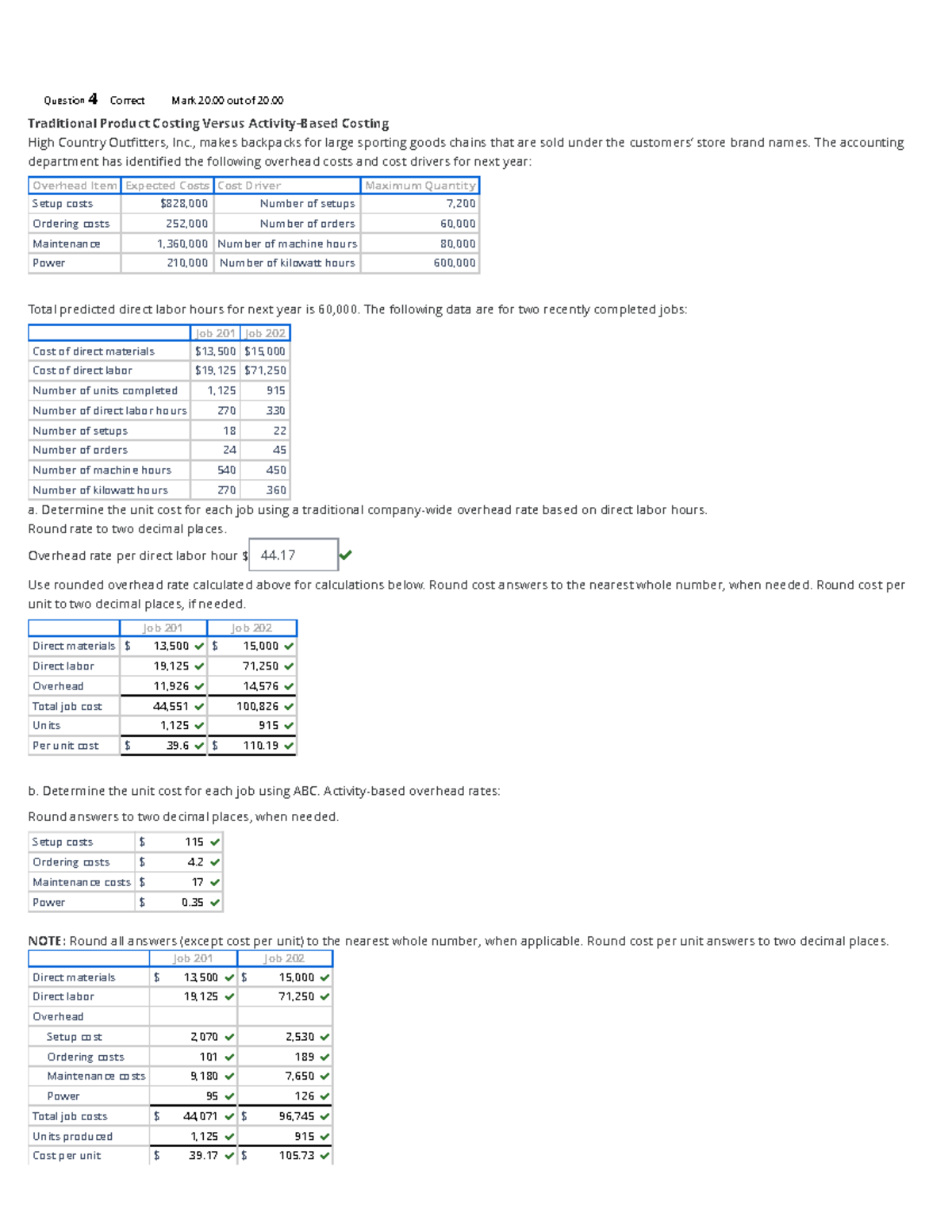 Week 6 Quiz (ACCT 101) - Q4: Traditional vs ABC Costing Analysis - Studocu