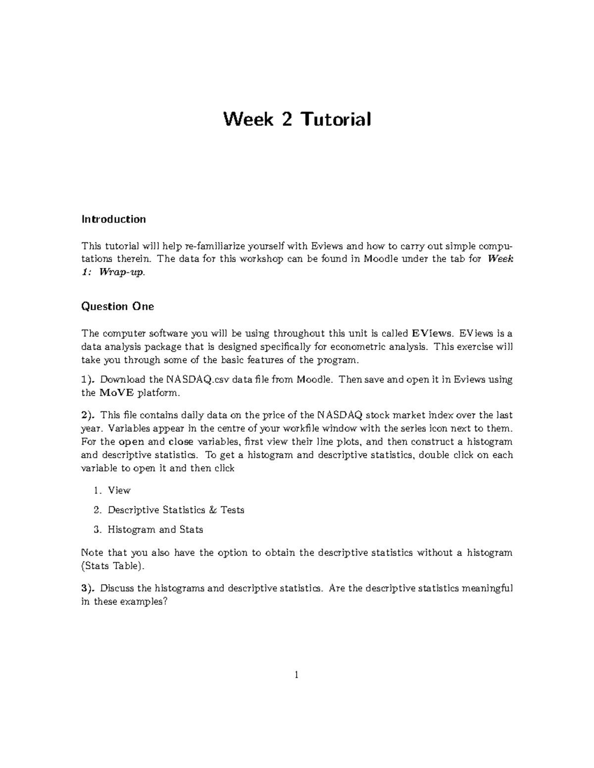 W2-Tutorial-Sols - this is tutorial in week 2. - Week 2 Tutorial ...