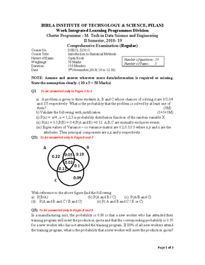 DSAD END SEM QP REG - Paper - Page 1 of 3 BIRLA INSTITUTE OF TECHNOLOGY & SCIENCE, PILANI Work ...