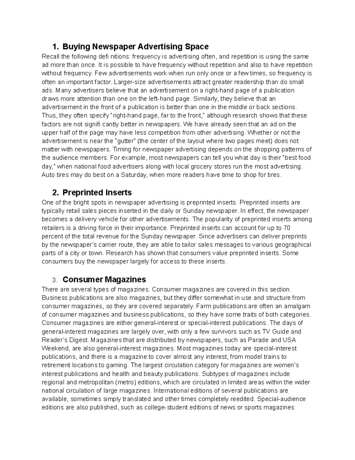 Buying Newspaper Advertising Space: Insights on Frequency & Repetition ...