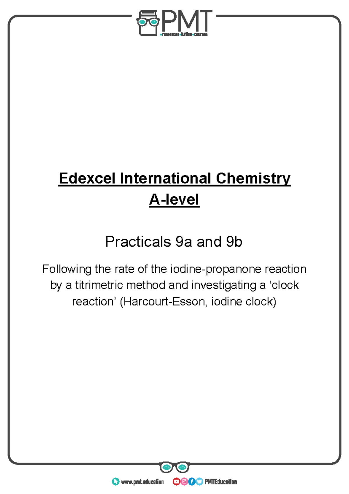 CP 09 - Iodine-Propanone Reaction Rate Practical Guide - Studocu