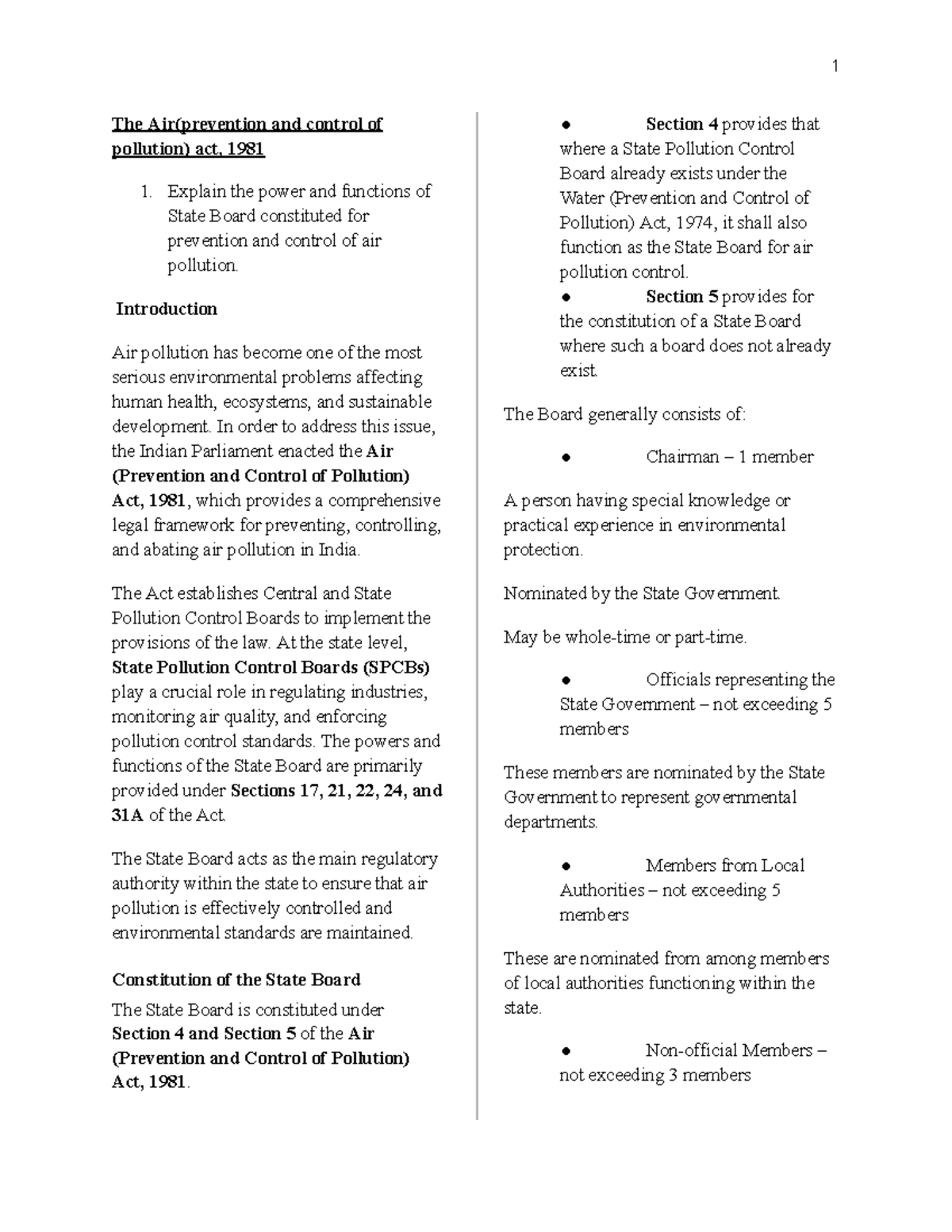 Air (Prevention and Control of Pollution) Act, 1981: Powers & Functions ...