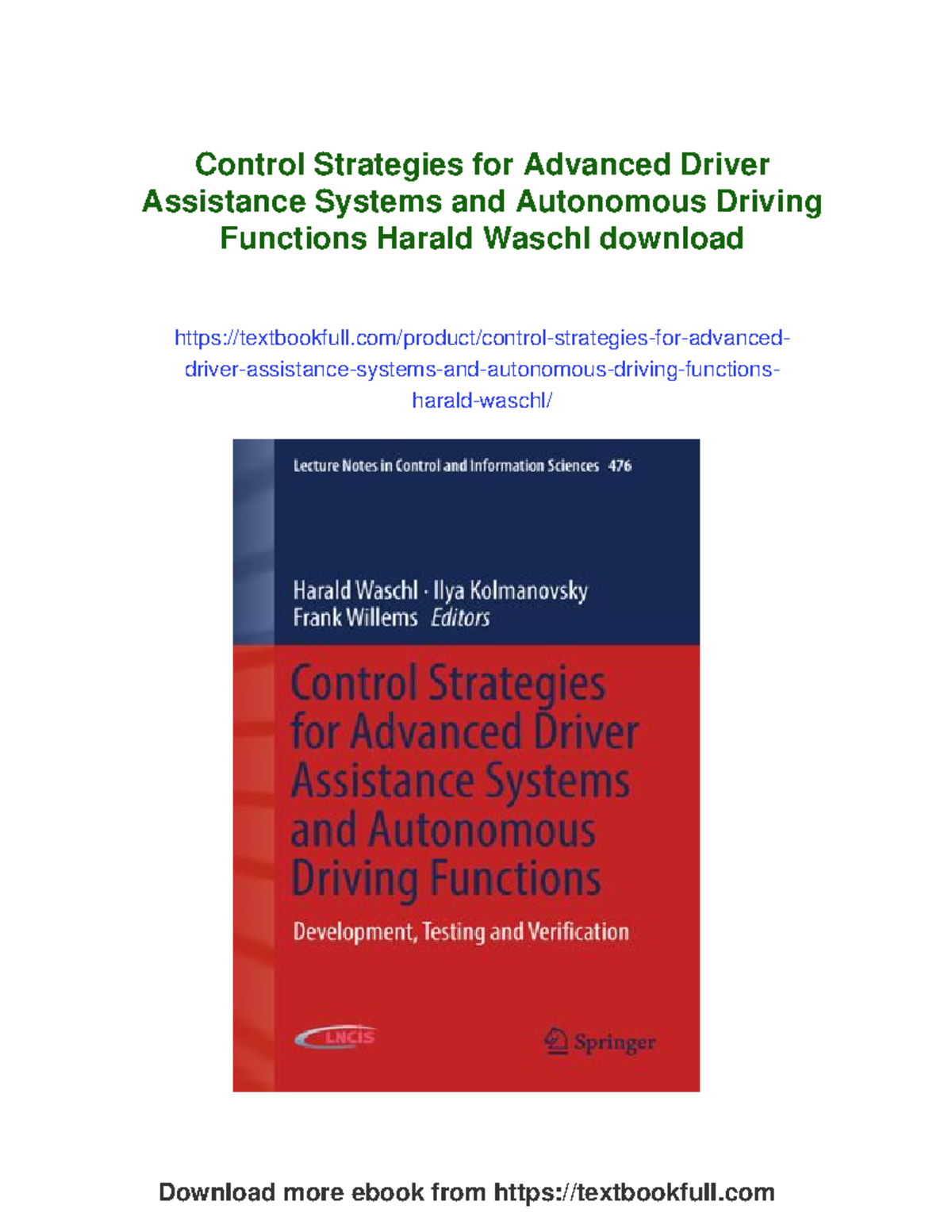 Control Strategies for ADAS and Autonomous Driving Functions (35063 ...