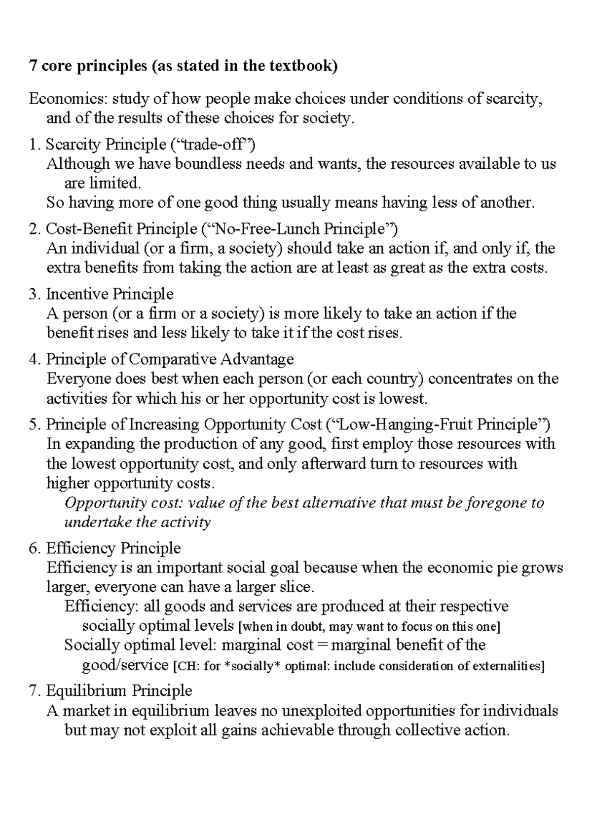 Core Econ Principles: A Guide to 7 Key Concepts for Students - Studocu