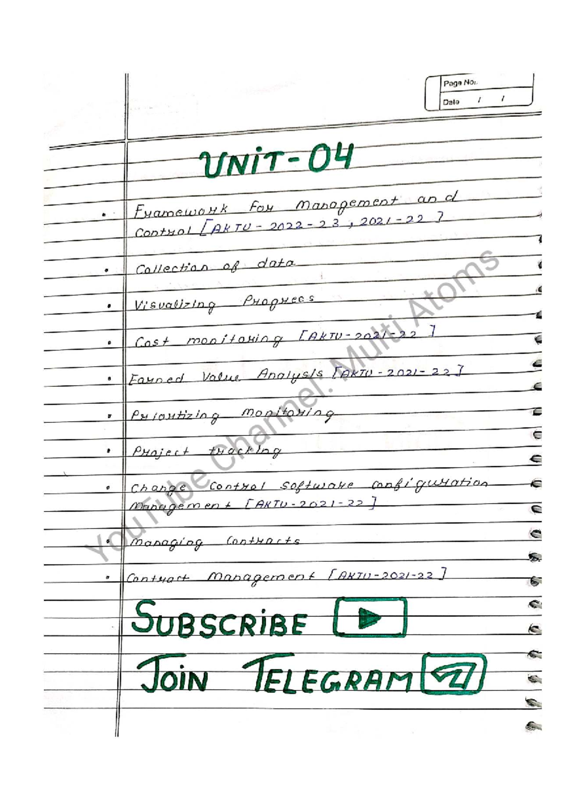 SPM UNIT 04 Project Management Framework and Cost Monitoring Notes ...