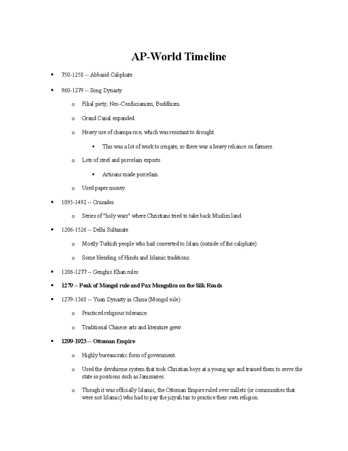 AP World Unit 3 Study Guide - Main Ideas: - With being able to have ...