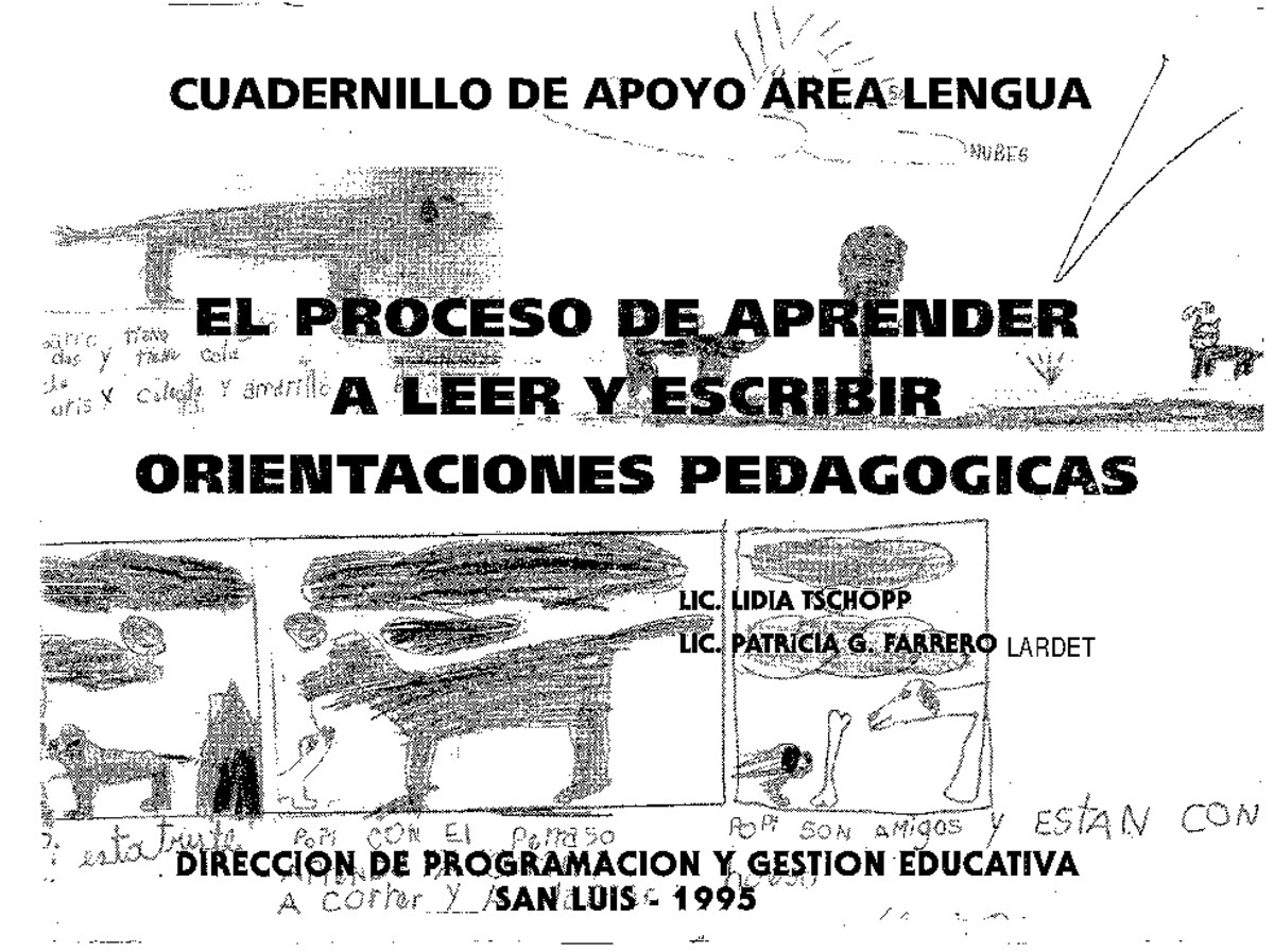 LARDET CUADERNILLO DE APOYO: Proceso de Lecto-Escritura en Lengua - Studocu