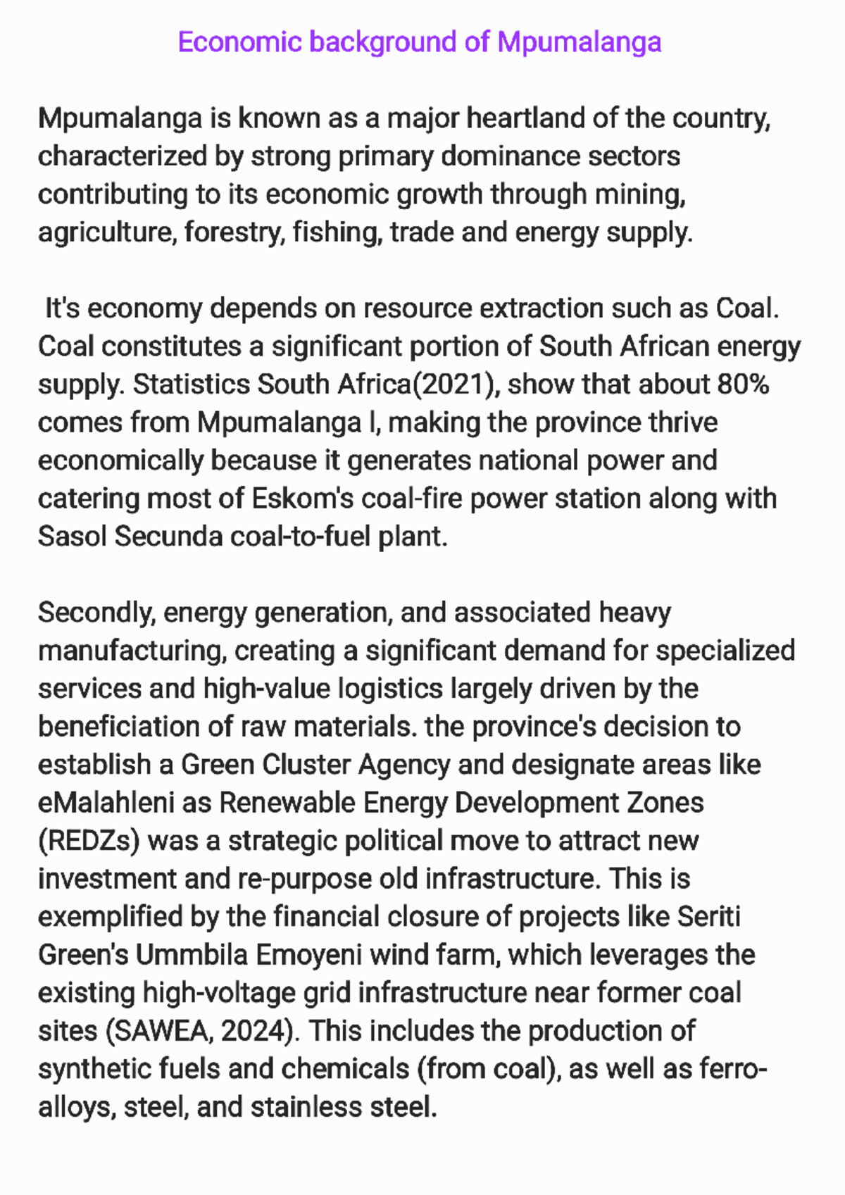 Economic Background of Mpumalanga: Key Sectors and Developments - Studocu
