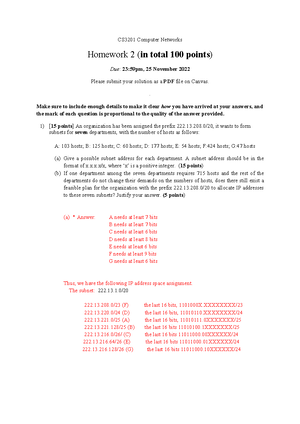 Computer Networks - CS3201 - CityU - Studocu