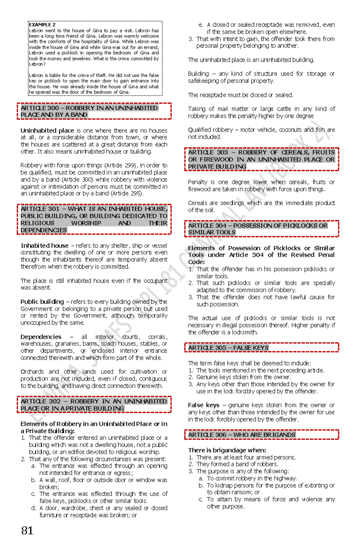 Handout CRIM Notes BOOK 2 Page 81 to 102 - EXAMPLE 2 Lebron went to the ...
