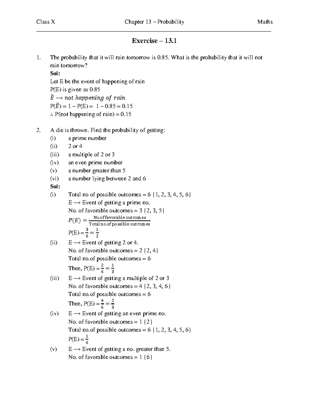 Chapter 13: Advanced Probability Concepts and Exercises - Studocu