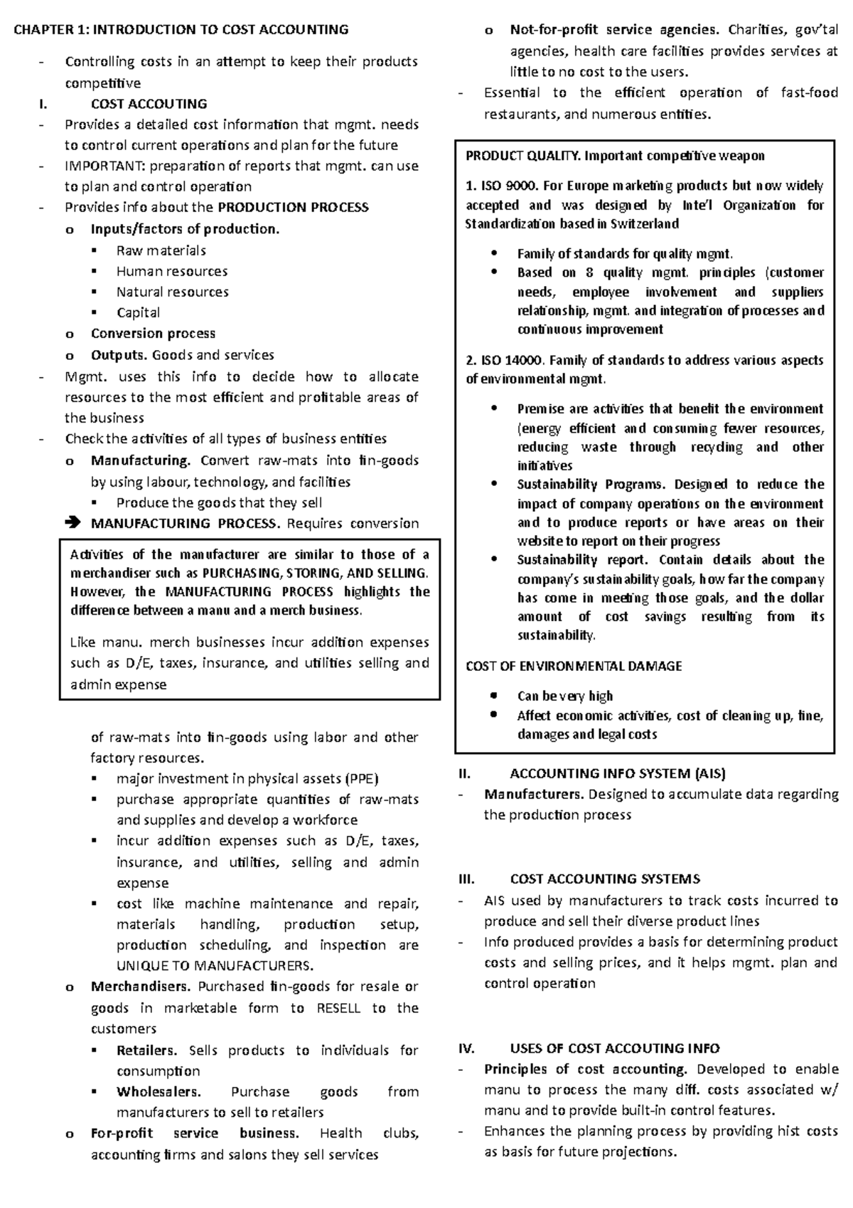 Chapter 1: An Overview of Cost Accounting Principles and Practices ...